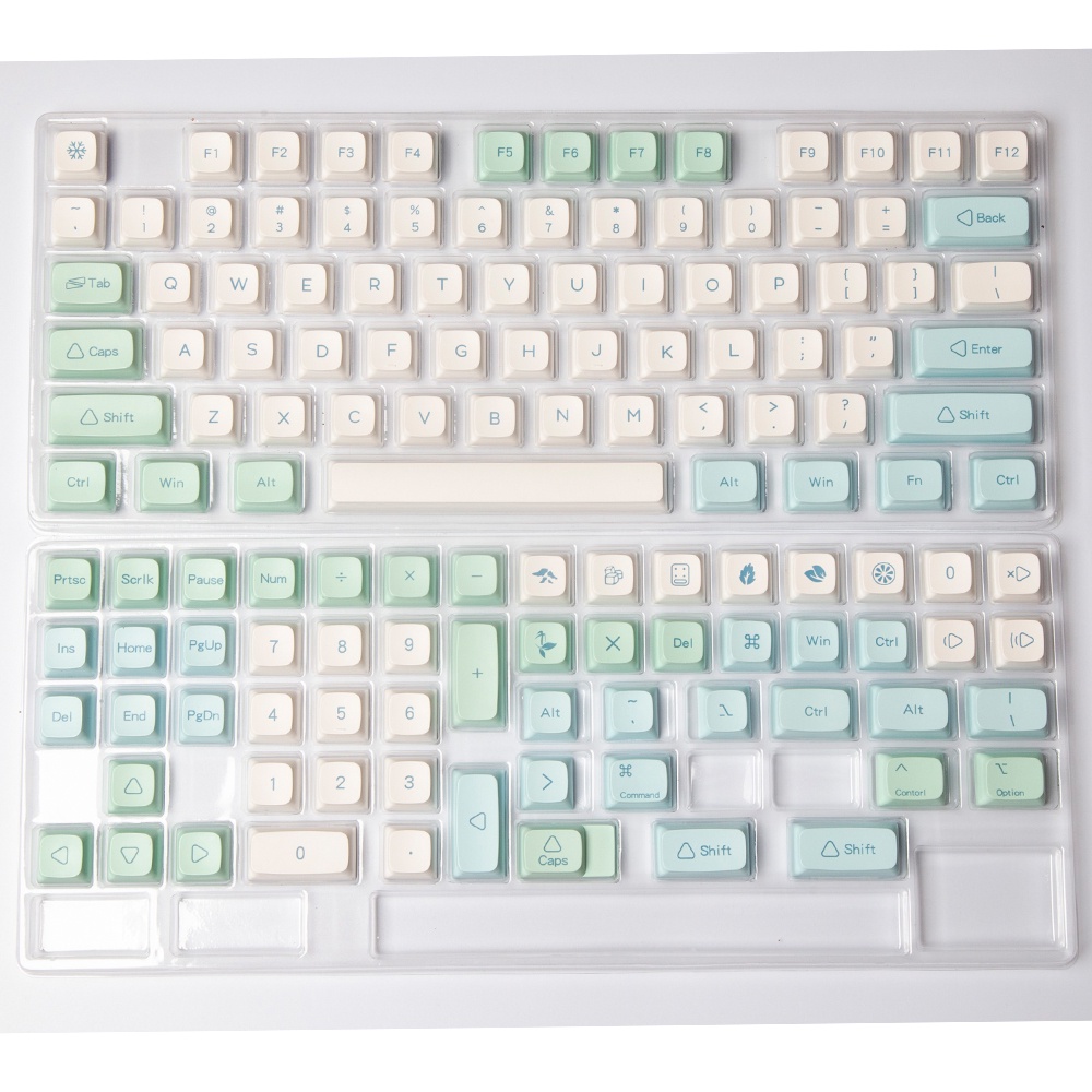 Ice Crystals Mint Keycaps XDA Profile PBT Sublimation For Keyboard ...