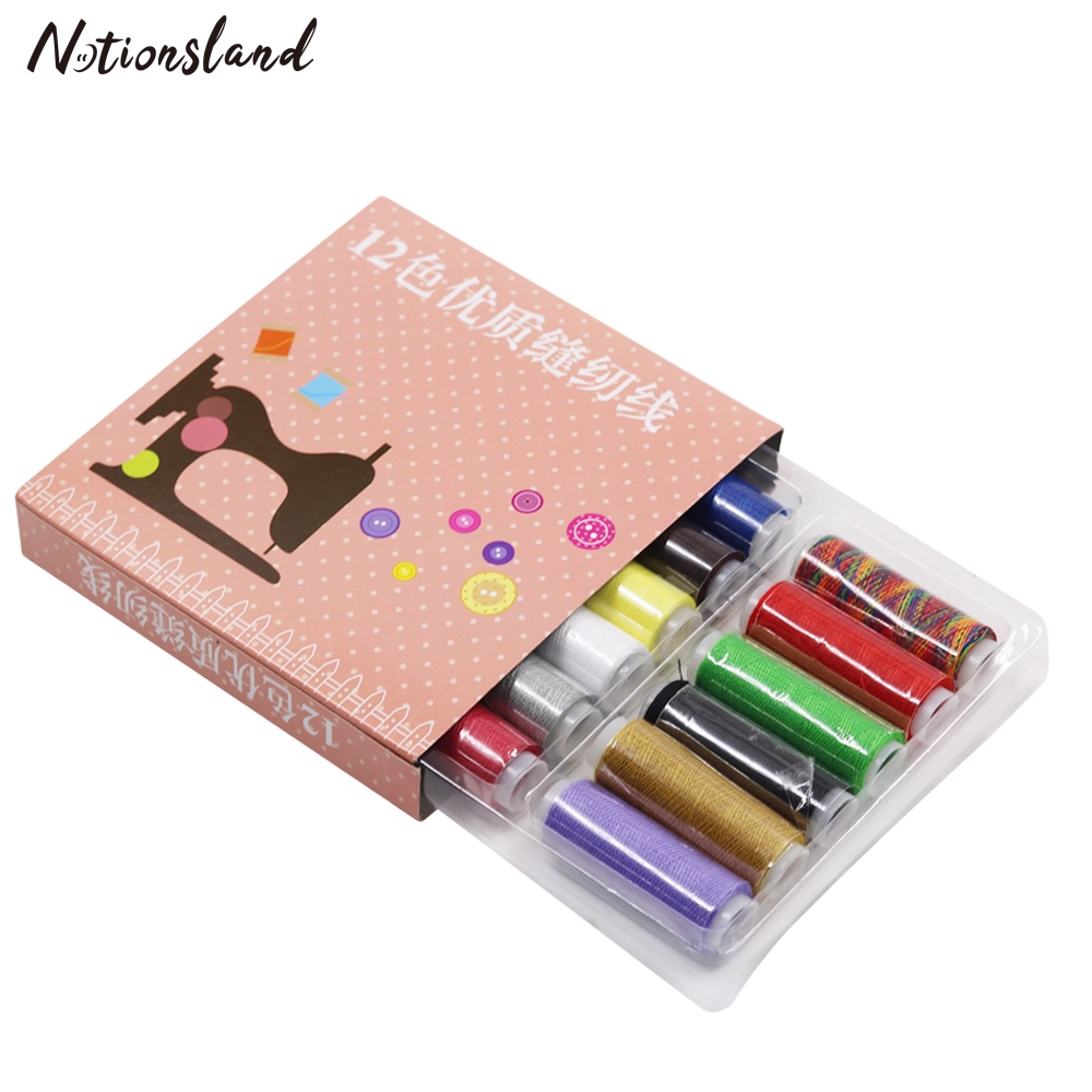 12/24 Spool Sewing Kit Sewing Thread 120 Yard Polyester Sewing Thread ...