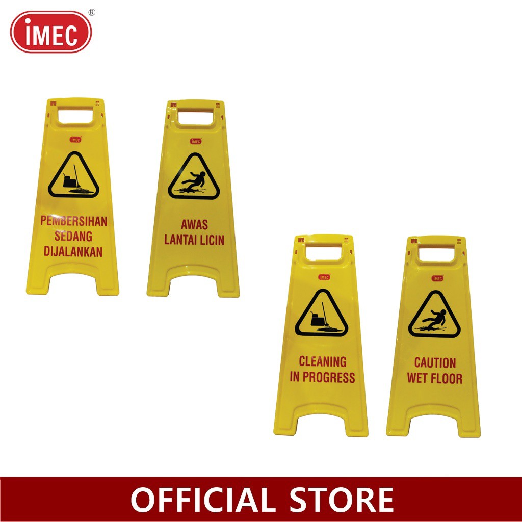 Two Language Industrial Floor Signage, IMEC A Floor Sign, 25 inch ...