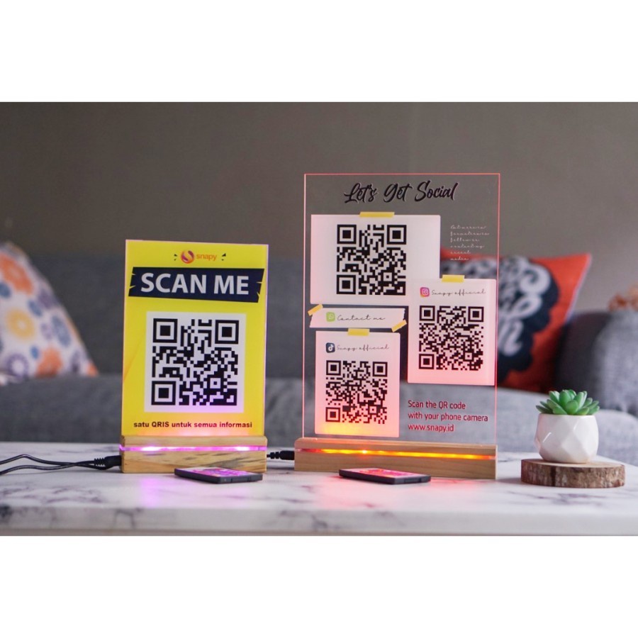 Qr STAND/STANDING CUSTOM QR CODE Cafe Table/QRIS/CUSTOM Acrylic Cashier ...