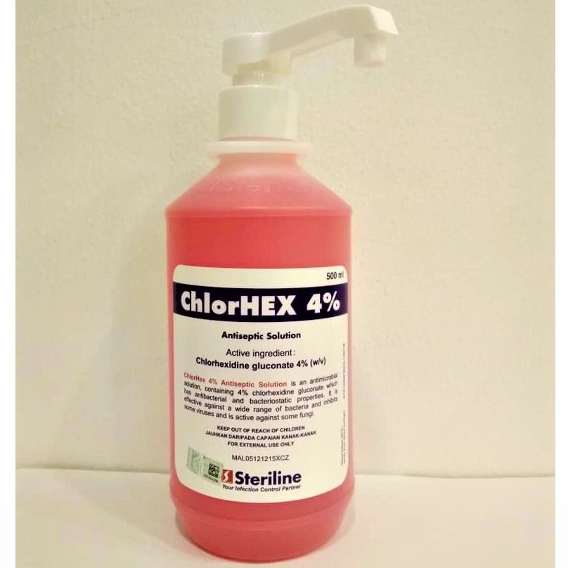 Steriline Chlorhex 4% Antiseptic Chlorhexidine Solution Wash 500mL / 1L ...