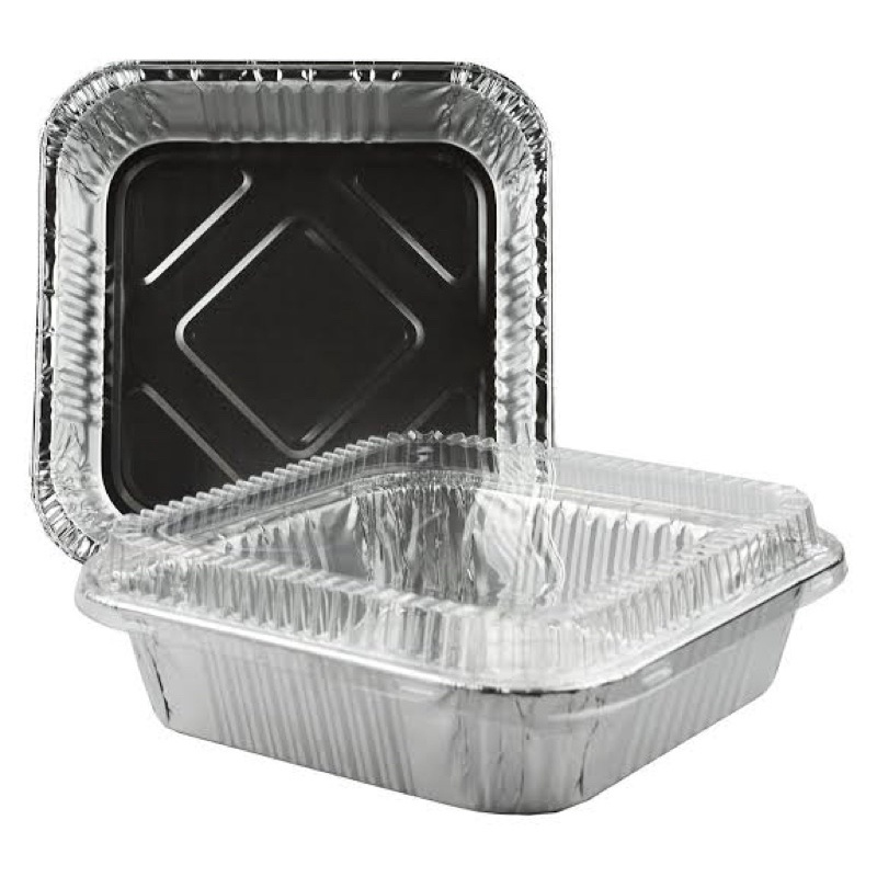 Aluminum Square Pan 8x8 with Lid (Per pc & 5pcs available ) | Shopee ...