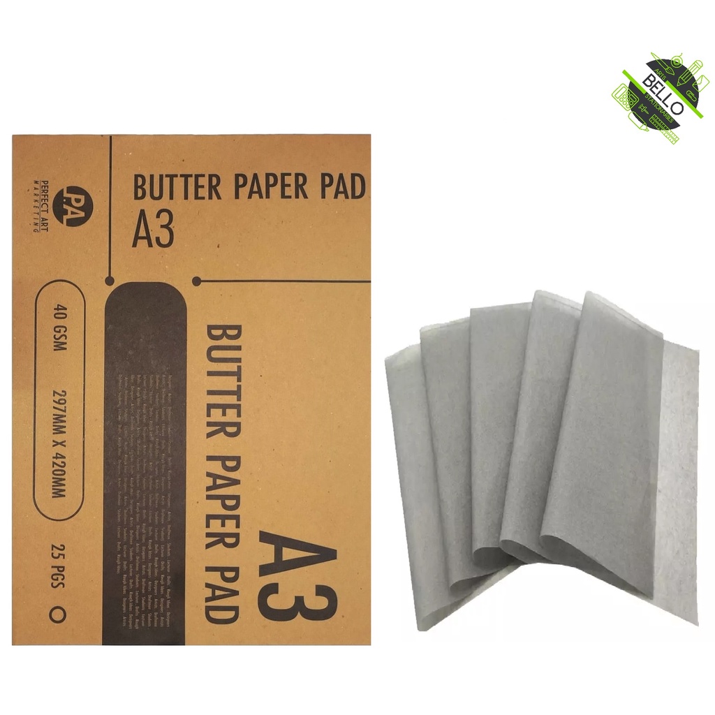 PA Greaseproof Paper Butter Paper Grey 40gsm 25s A3 ( 297mm x 420mm ...