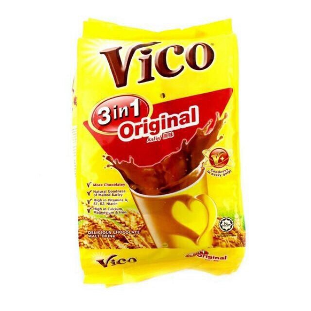 Vico 3 in 1 Delicious Chocolate Malt Drink / Minuman Coklat 576g (18's ...
