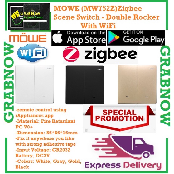MOWE(MW 752Z)Zigbee Scene Switch - Double Rocker With remote control ...