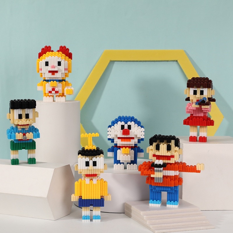 DUZ Medium Size Doraemon Family Building Blocks Cartoon Lego Connection ...