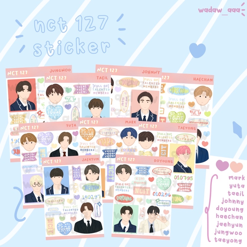 Sticker NCT 127 Fanart Fanmade taeil johnny taeyong yuta doyoung ...