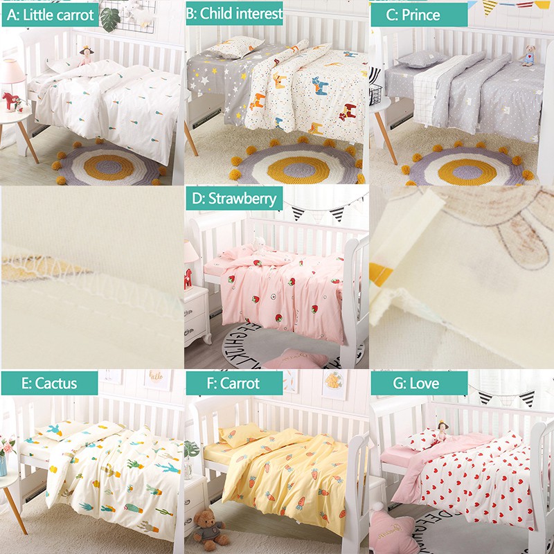 Baby Bedding Set Breathable Soft Baby Quilt Cover Cotton Print Black ...