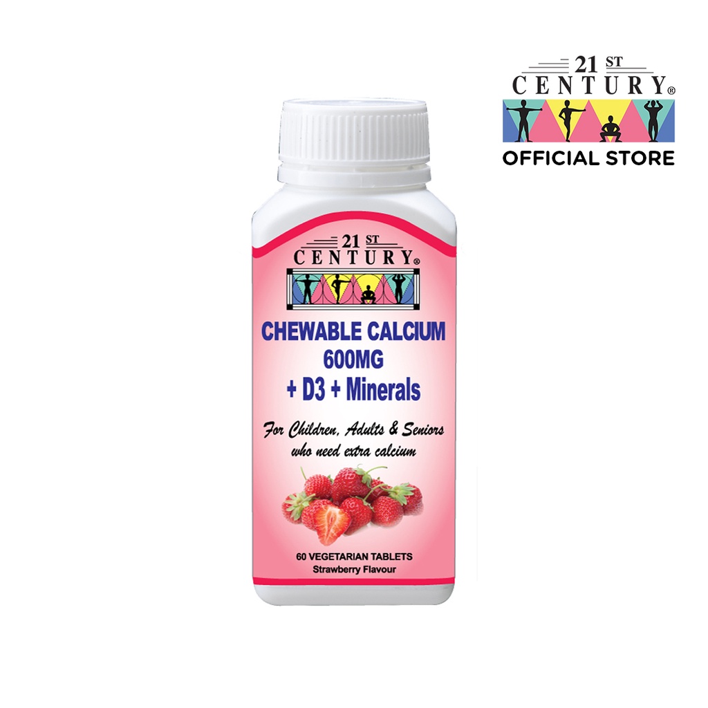 21st Century Chewable Calcium For Children, Adults, Seniors 600Mg ...