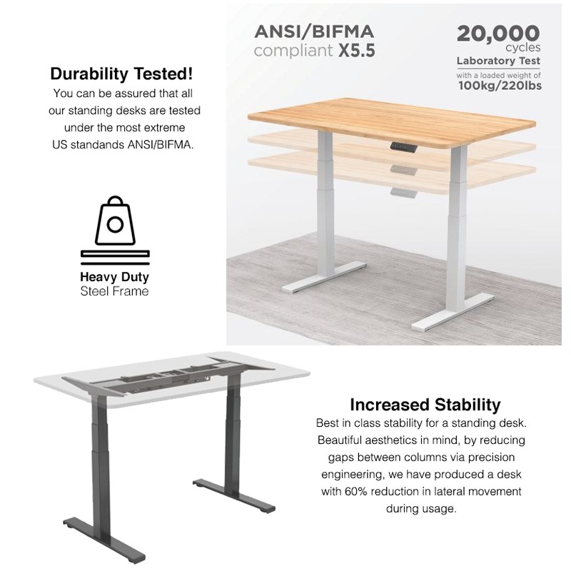OFFICEHUB Motorize L-Shaped Height Adjustable table / Electric Sit ...