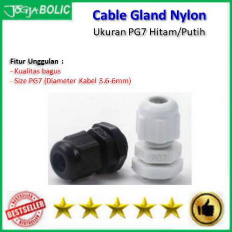 HITAM PUTIH Cable Gland PG7 Cable Gland Cable Protector White Black ...