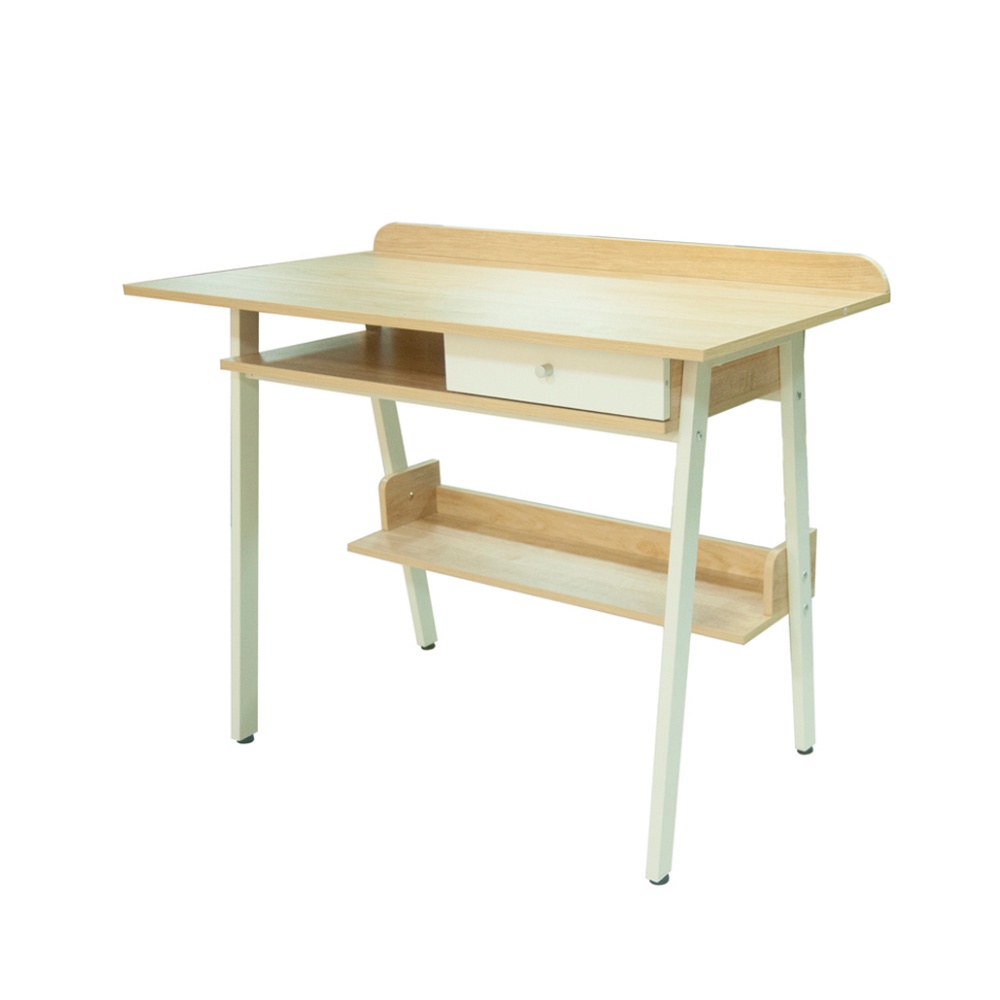 LEVELS Gallant 1m Office Desk (100cm Oak/White Home Study Table ...