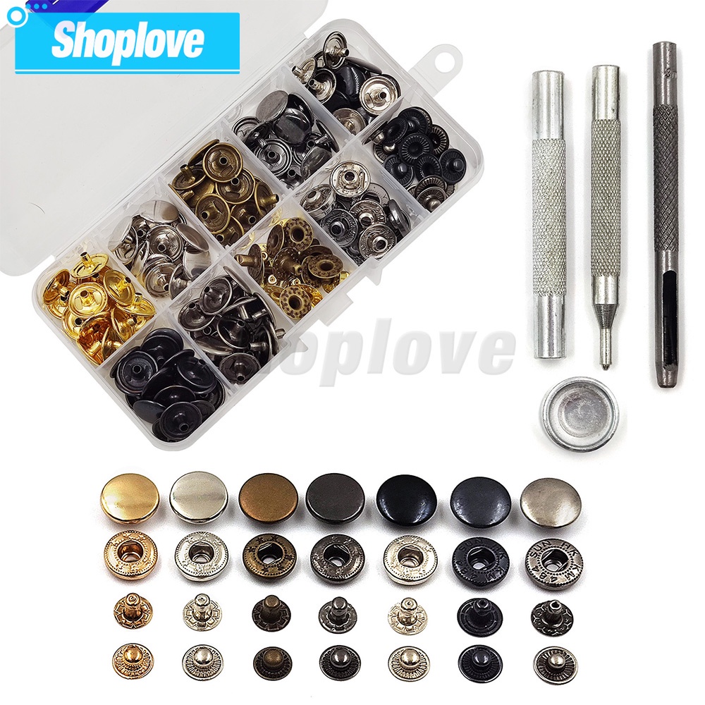 25 Sets Leather Craft Fasteners Snaps Button Press Studs With 4 ...