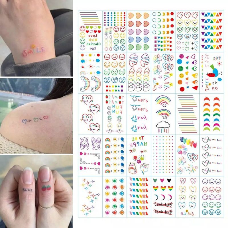 Random TATO TEMPORARY STICKER TEMPORARY TATTOO WATERPROOF STICKER ...