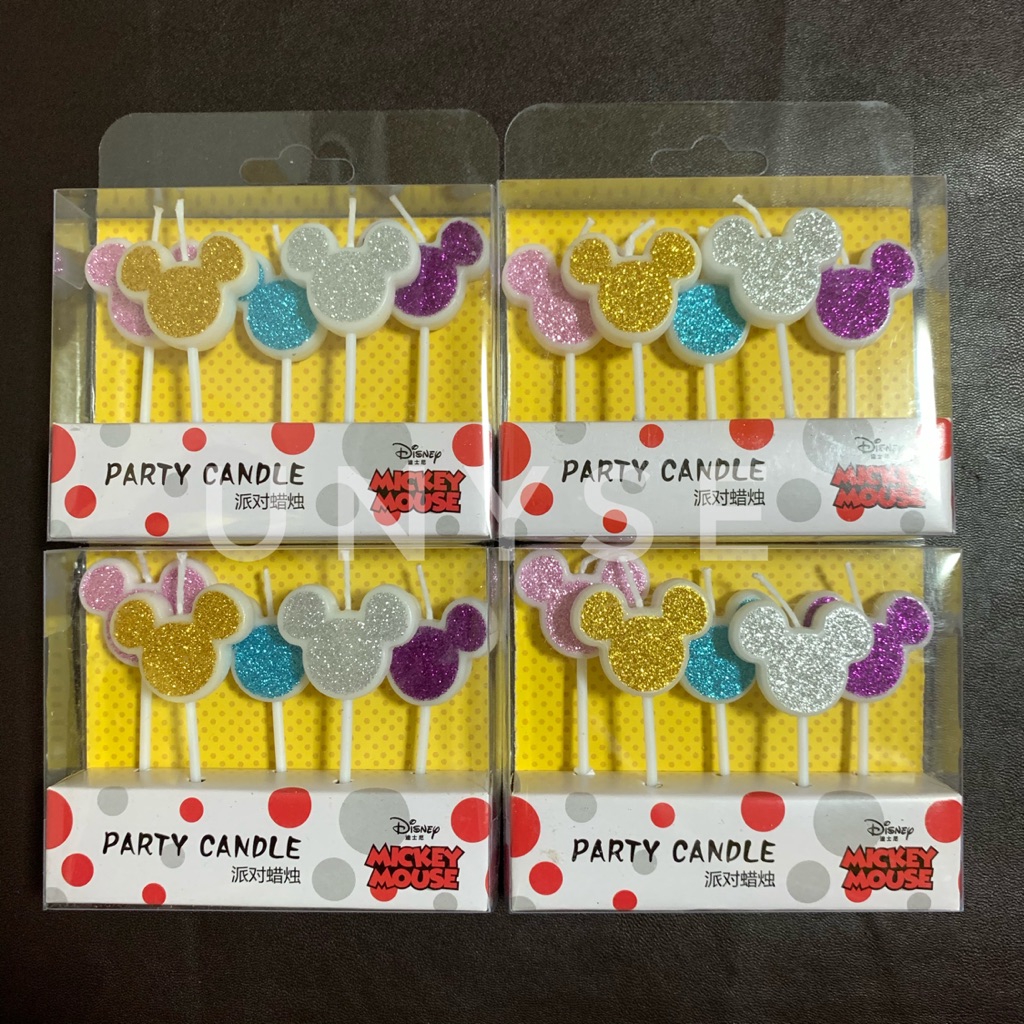5pcs set Mickey Mouse Shape Candle Cartoon Happy Birthday Cake Toppers ...