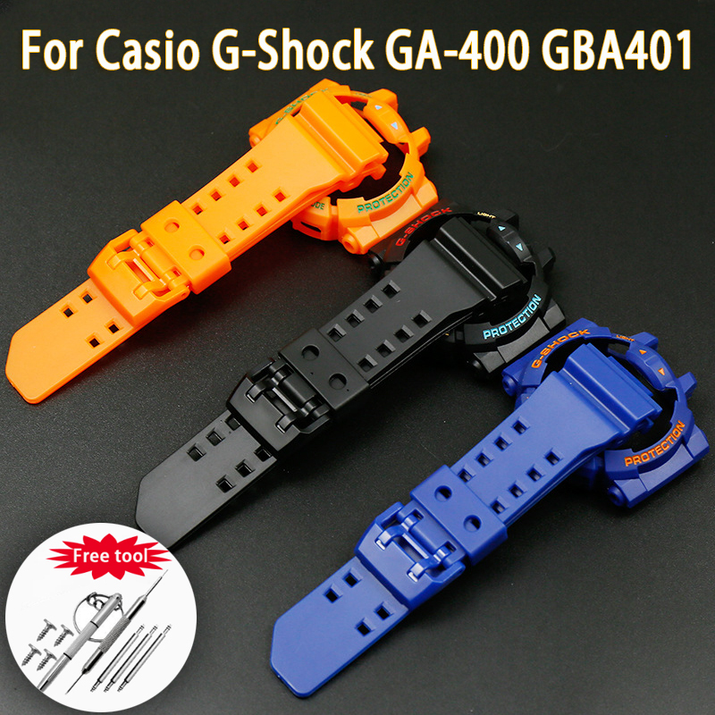 Silicone Set Rubber Strap with Case Screws and Tools for Casio G-SHOCK ...