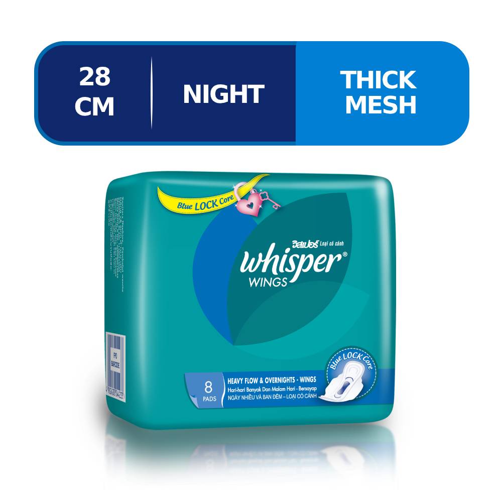 Whisper Thick Sanitary Pads Wings (28cm 8pc) | Shopee Singapore
