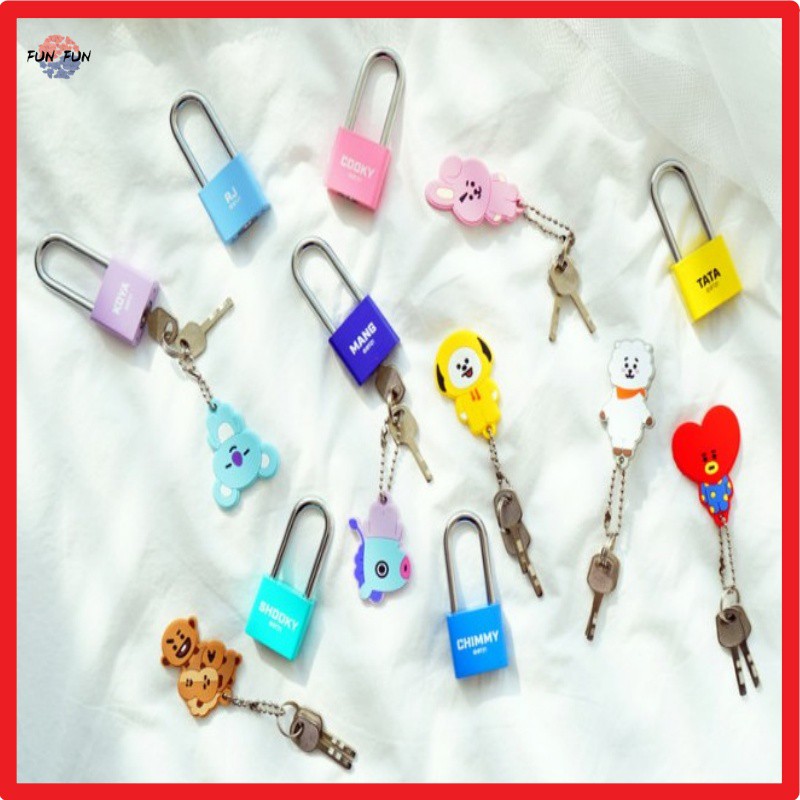 K-POP BT21 Silicone Padlock Lock BTS Character RJ/SHOOKY/MANG/CHIMMY ...