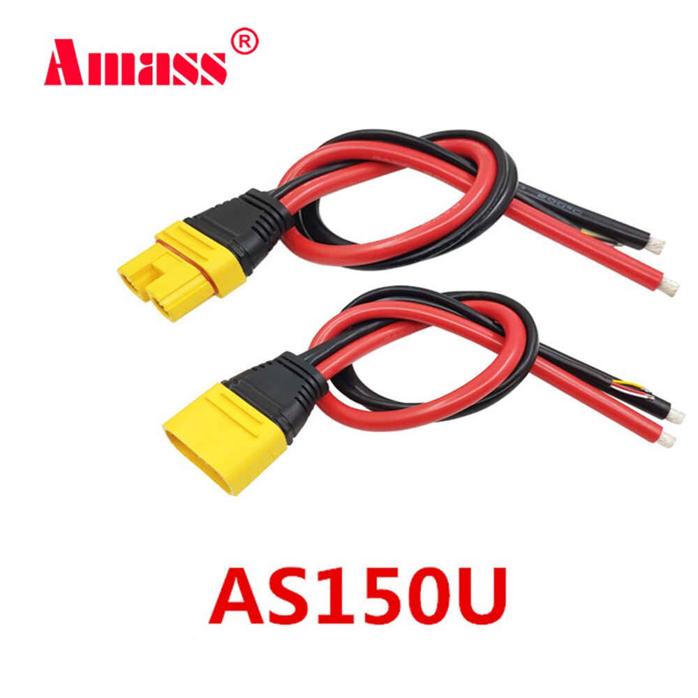 Amass AS150U 70A Copper Plated Male/Female Plug Connector Resistance Adapter Cable For RC Racing ...