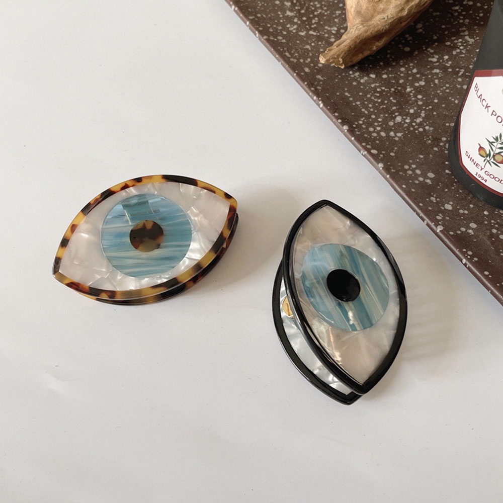 Kawail Contrast Evil Eye Hair Claws Geometric Resin Acetate Blue Eyes ...