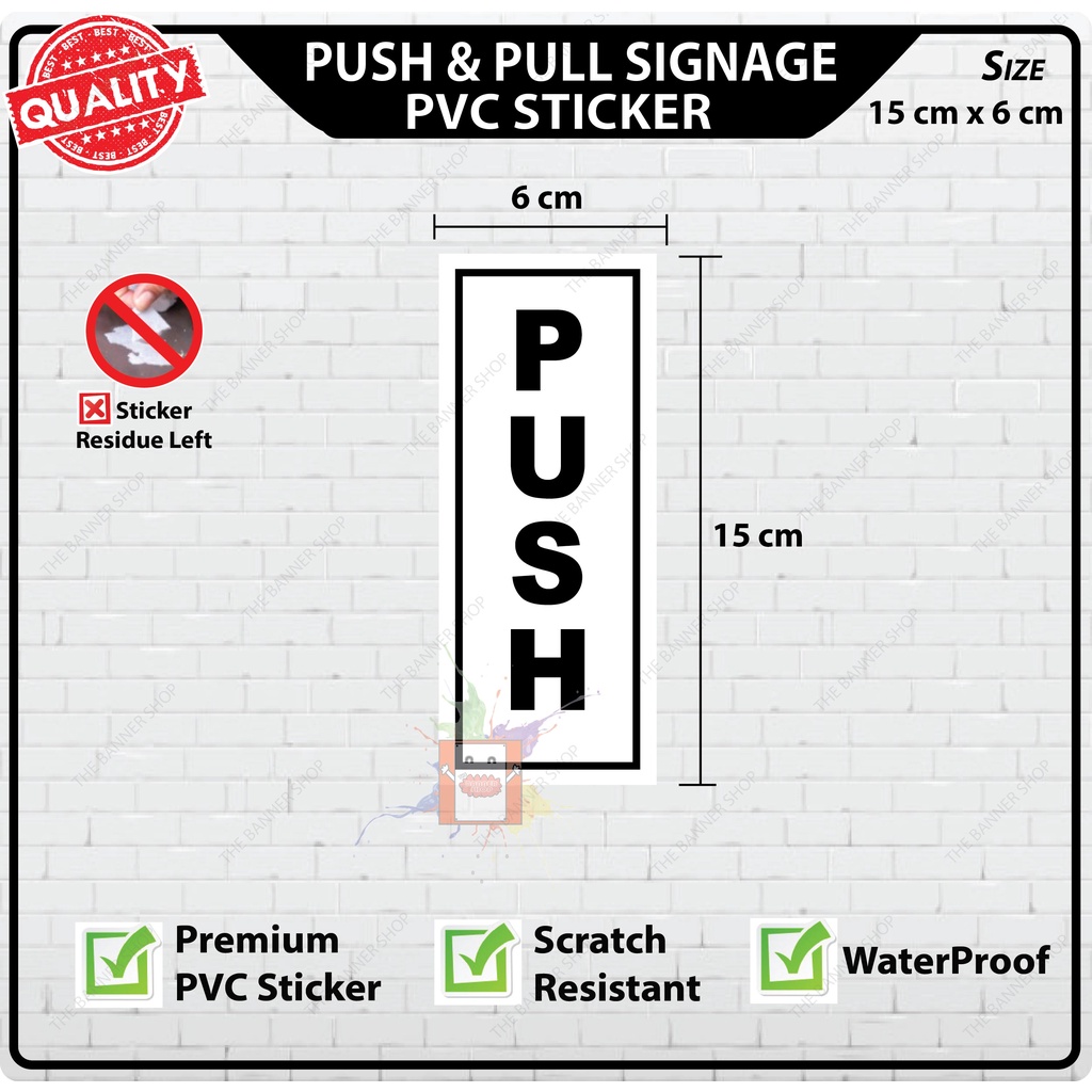 Push & Pull PVC Sign Sticker for Doors, Door Signs, Door Signage ...