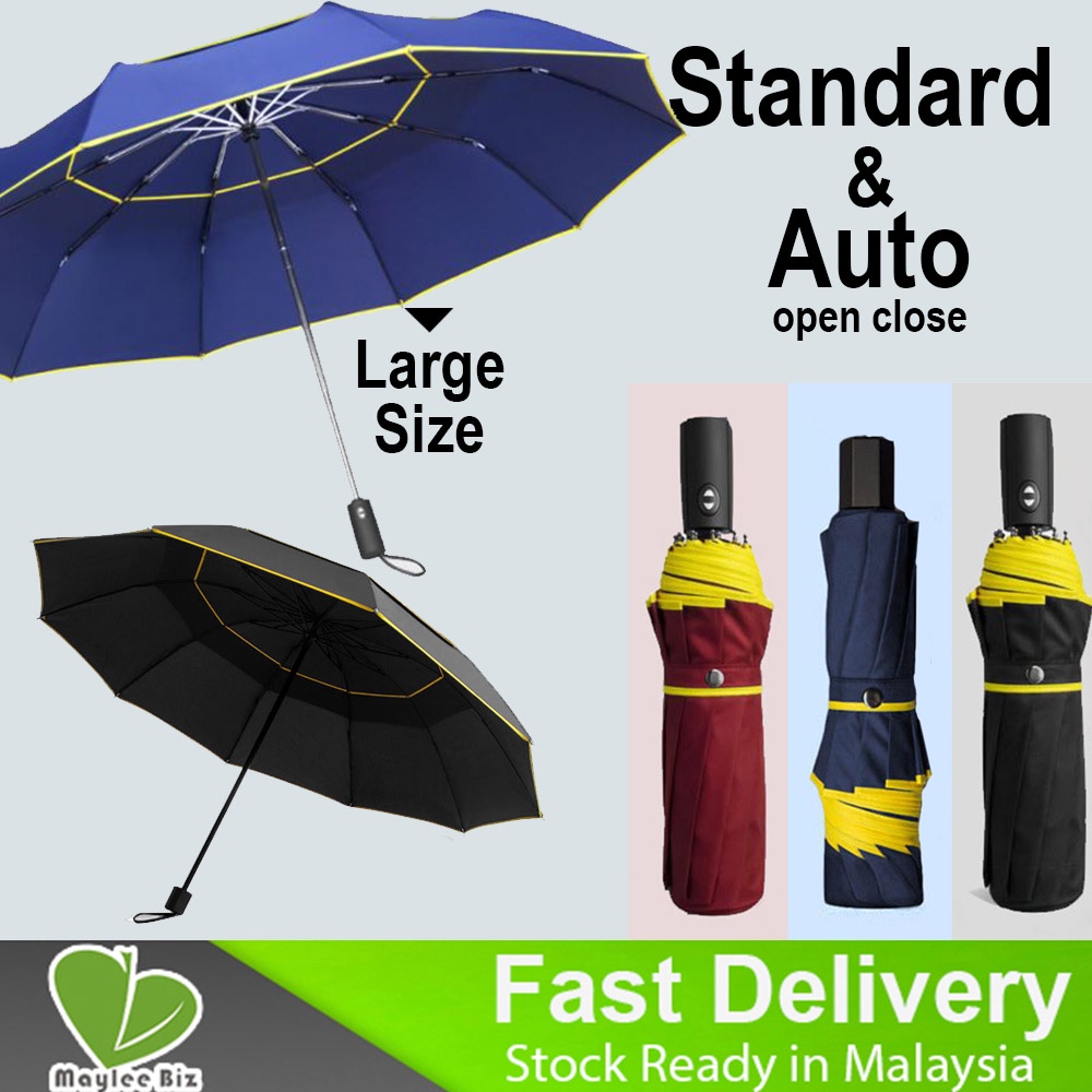 Automatic Auto Open Close Large Golf Folding Double Layer Umbrella ...