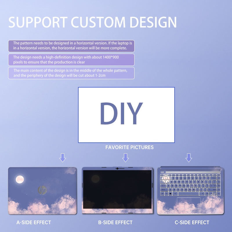 Custom design laptop skin stickers diy decorative decals, suitable for ...