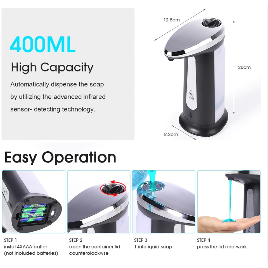 Automatic Intelligent Sensor Liquid Soap Dispenser 400ML Induction ...