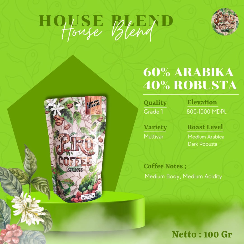 Arabica And Robusta Blend Coffee Beans 60:40 100 Gr | Espresso | House ...