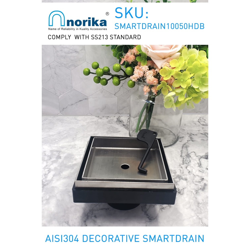 "NORIKA®" S/STEEL AISI304 DECORATIVE SMARTDRAIN AND LIFTING KEY / FLOOR ...