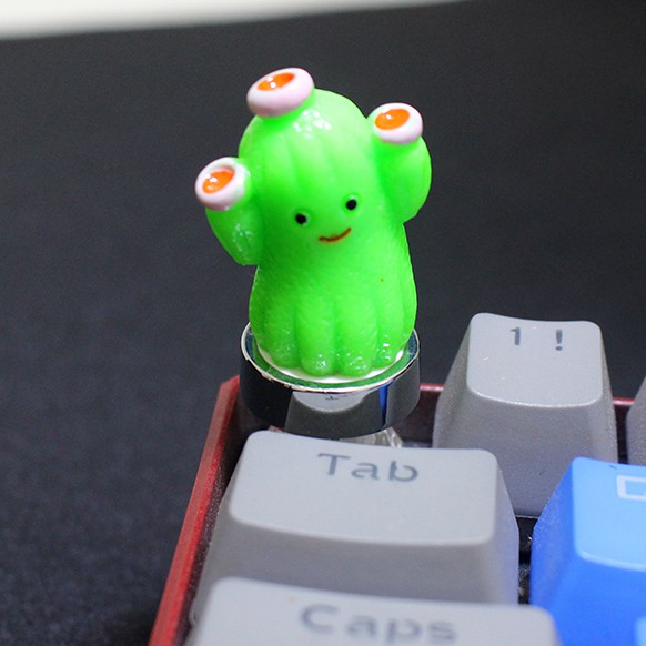 Cute tilted cactus odd Keycap (unique resin Keycap) (Artisan Keycap ...