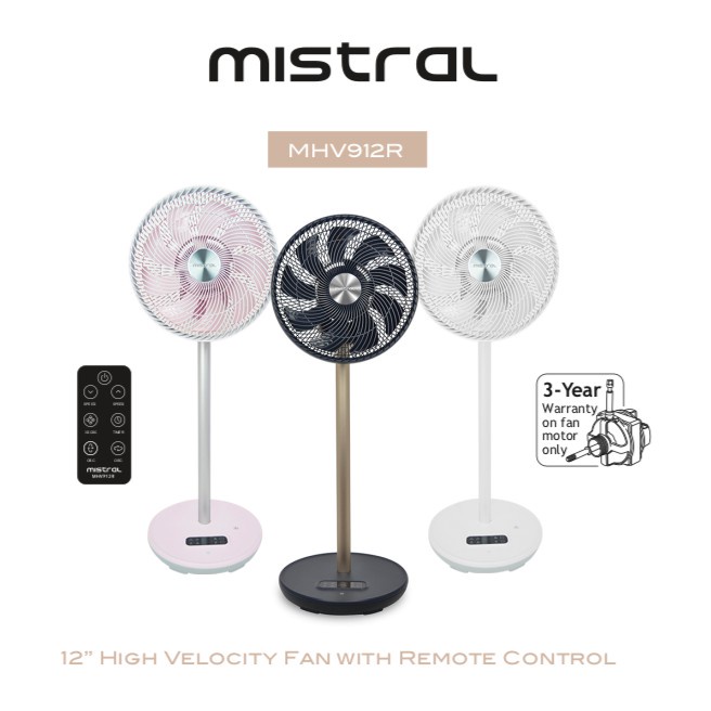Mistral 12 High Velocity DC Stand Fan with Remote Control (MHV912R ...