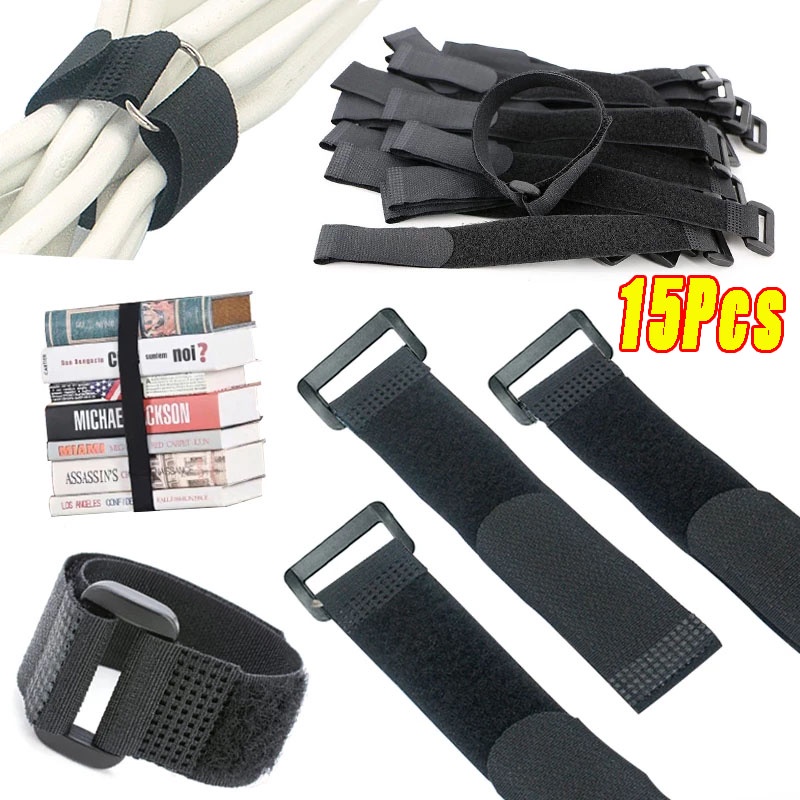 15Pcs Wide Reverse Buckle Nylon Strap for Cable Ties / Self Adhesive ...