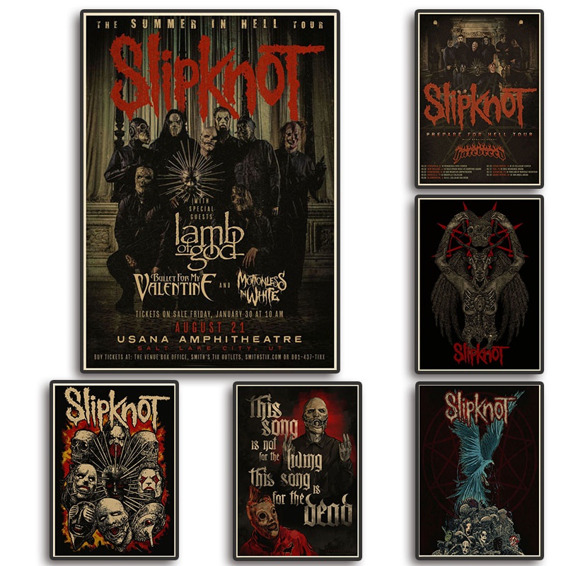 Vintage Heavy Metal Band Posters Rock Band Slipknot Kraft Paper Posters ...