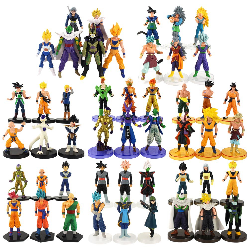 6pcs/set Dragon Ball Super Saiyans Son Goku Cell Frieza Gogeta Vegeta ...