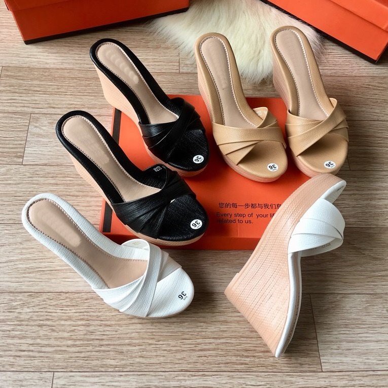 Women's Ultra-Light Wedge Slippers 9cm High New And Smooth Model ...