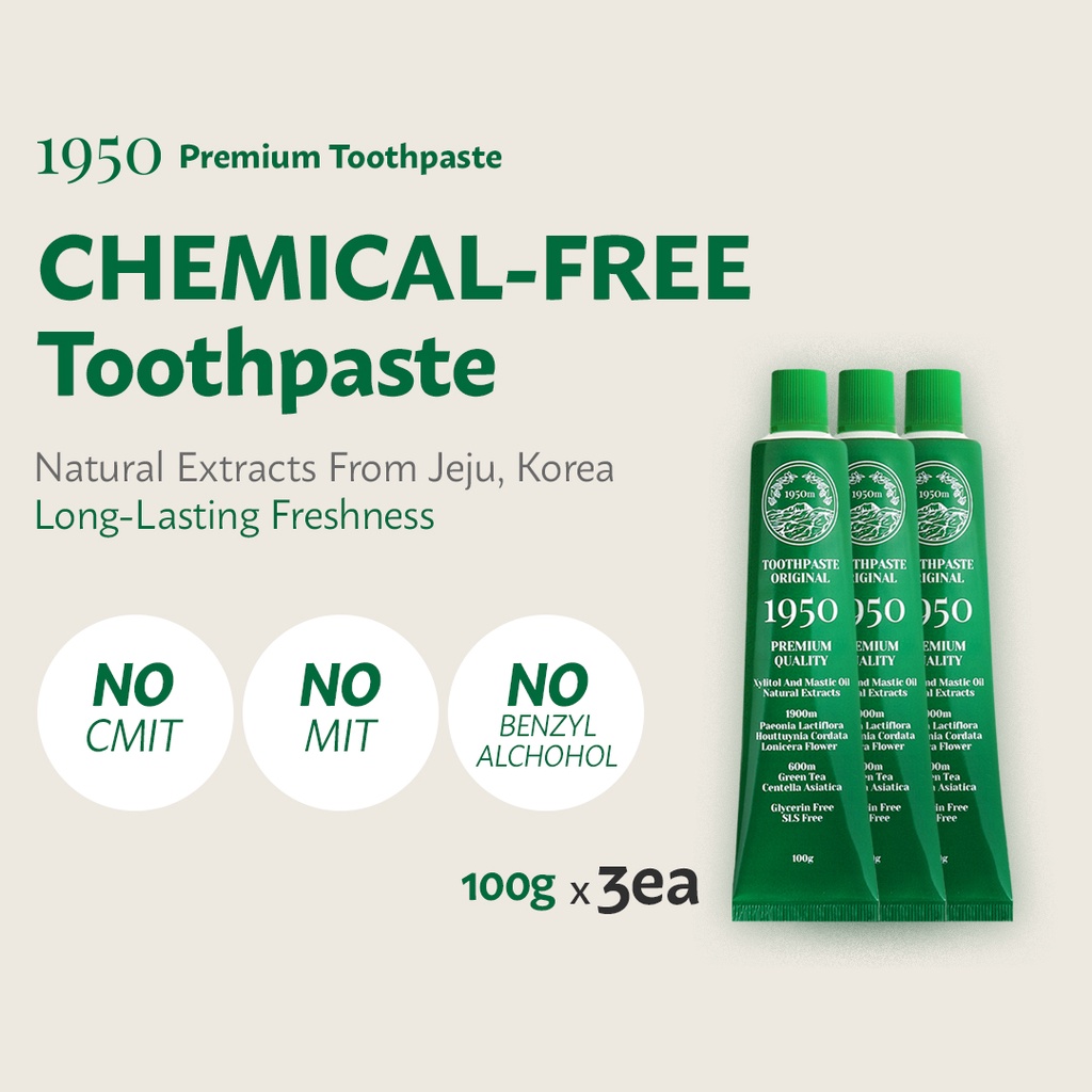 1950 JEJU Leaf Green Toothpaste Pack 3x100g | Shopee Singapore