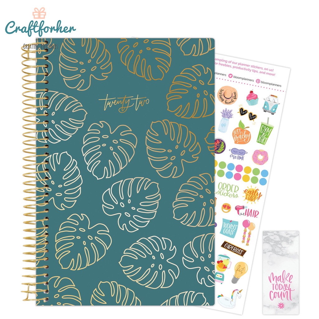 2022 Planner, Foil Palm Planner 12 Months, Bloom Daily Soft Cover ...