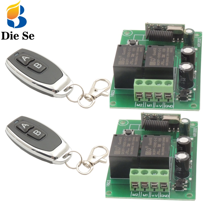 433MHz Universal Wireless Remote Control DC 12V 10A 2CH Rf Relay ...