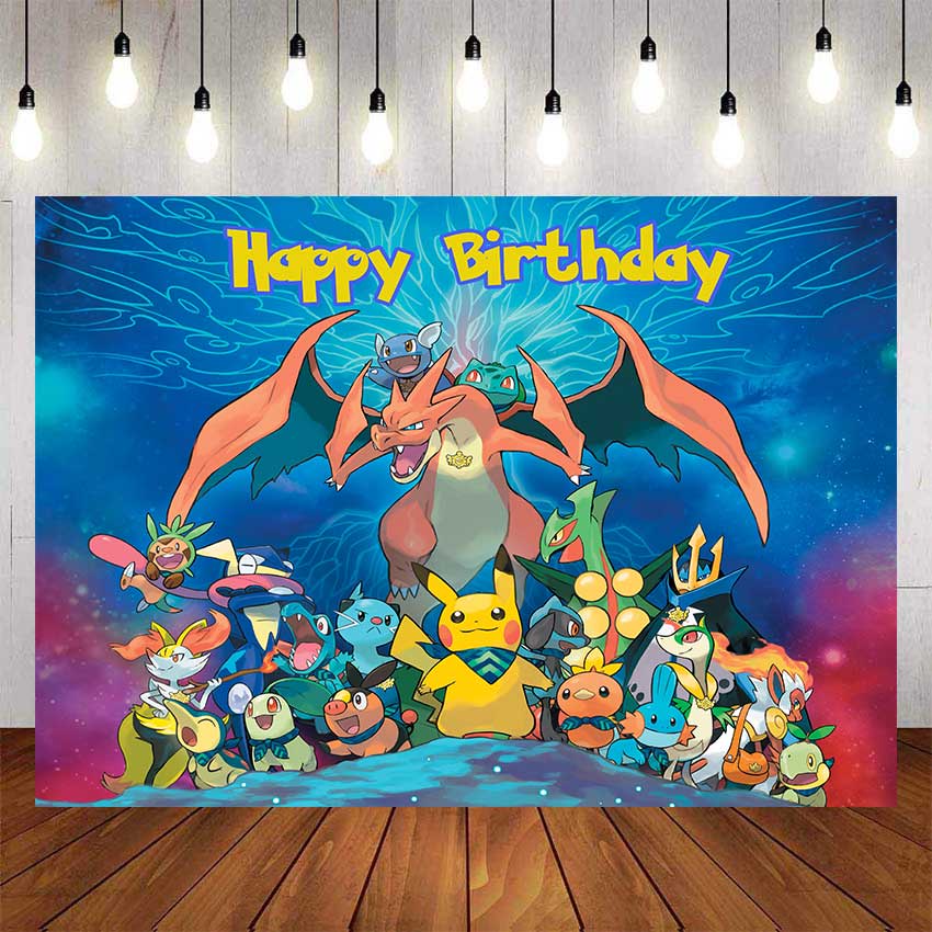 Pokemon Birthday Backdrop For Photography Baby Shower Kids Children ...