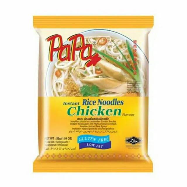 PAPA RICE NOODLE CHICKEN RICE NOODLES WITH CHICKEN FLAVOR 55GR | Shopee ...