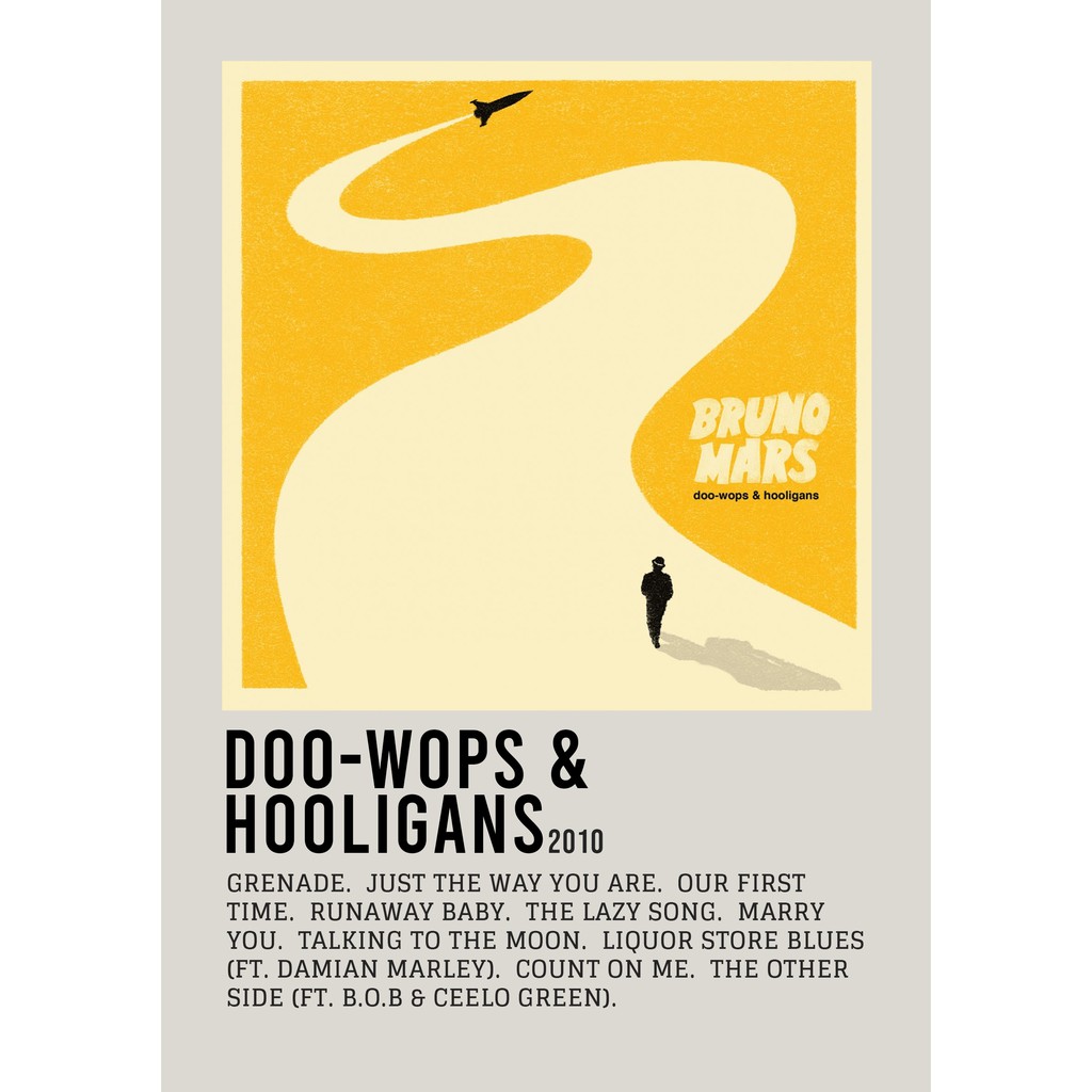 Poster Cover Album Doo-Wops & Hooligans by Bruno Mars | Shopee Singapore