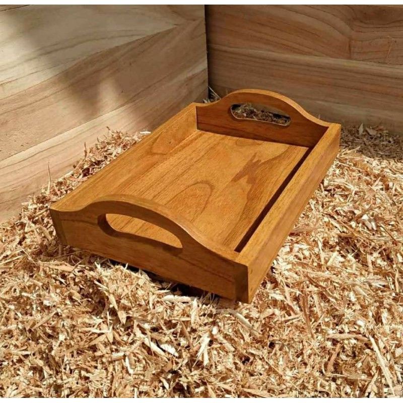 KAYU Dutch teak wood tray | Wooden hamper tray | Delivery Box | Shopee ...