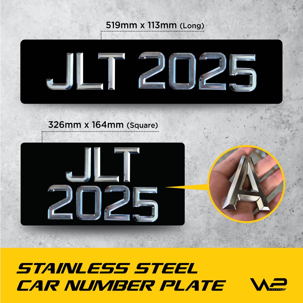 STAINLESS STEEL CAR NUMBER PLATE / METAL CAR NUMBER PLATE / 铁字车牌 ...