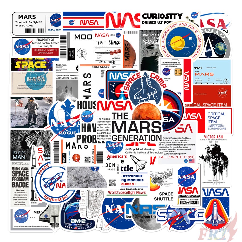 50Pcs/Set NASA - National Aeronautics & Space Administration Stickers ...