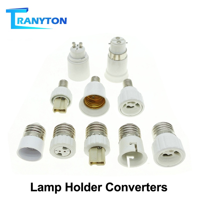 Tranyton Lighting Lamp Holder Converters E27 E14 B22 GU10 to G9 GU10 E14 E27 G4 MR16 Lamp Base ...