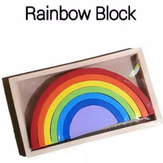 Rainbow Block wooden educational toys, colorful Rainbow blocks ...