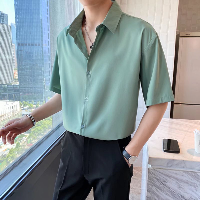 Half Sleeved Shirt Men 4 Colors M 2xl High Quality Shirt Men Summer