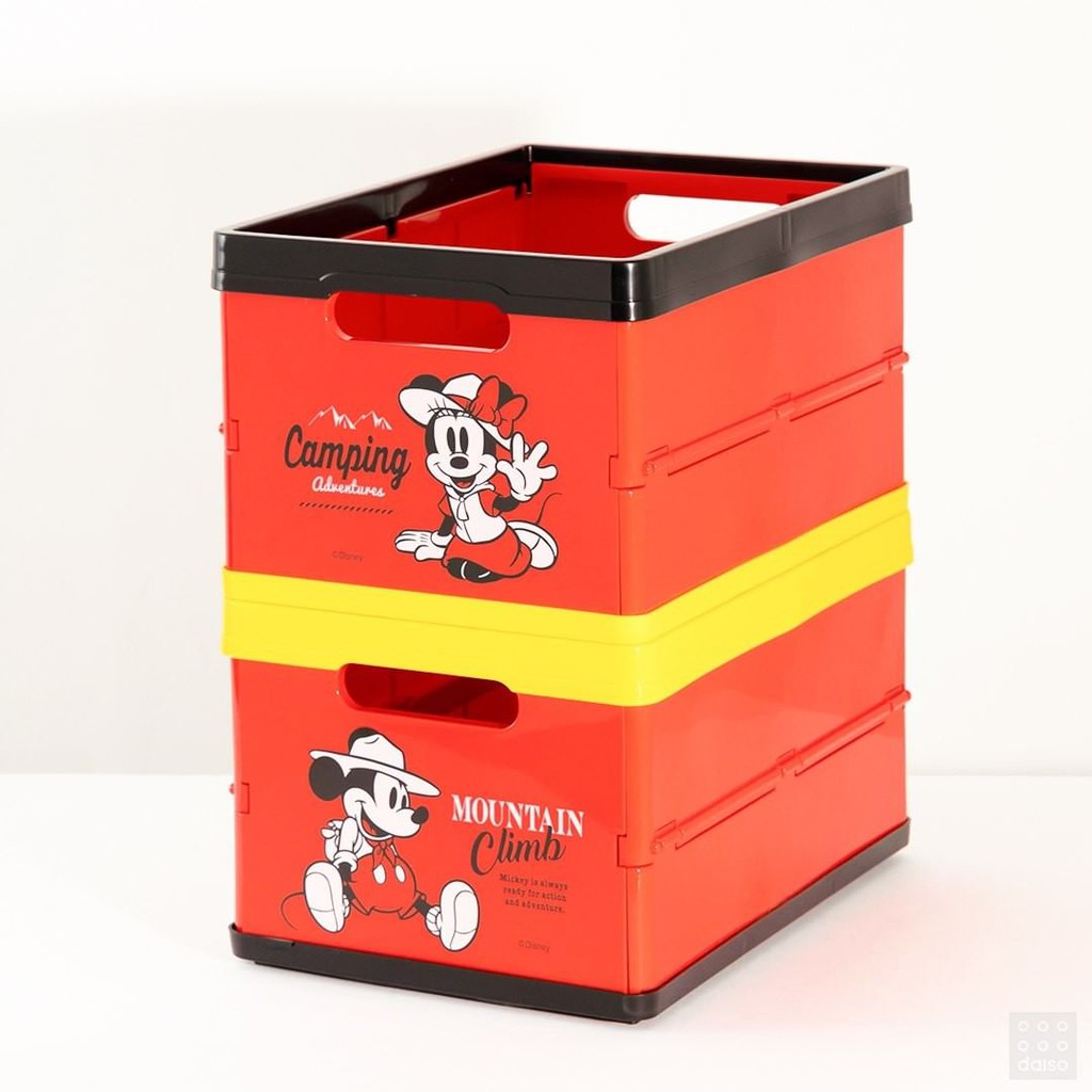 DAISO KOREA X Disney Mickey Minnie Mouse Storage Folding Box ...