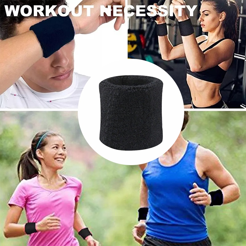 🔥24h Shipped🔥 Sport Wristband Sweatband Cotton Hand Band For Gym Tennis ...
